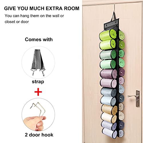 Longjet Hanging Closet Organizers and Storage, Over The Door Organizer, for Leggings Clothes Storage and T-Shirts Organization (24 Roll)