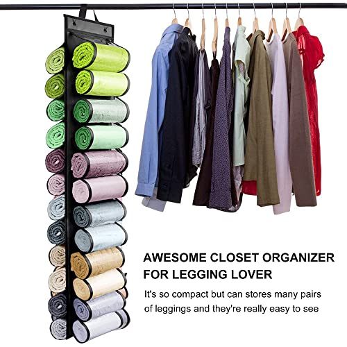 Longjet Hanging Closet Organizers and Storage, Over The Door Organizer, for Leggings Clothes Storage and T-Shirts Organization (24 Roll)