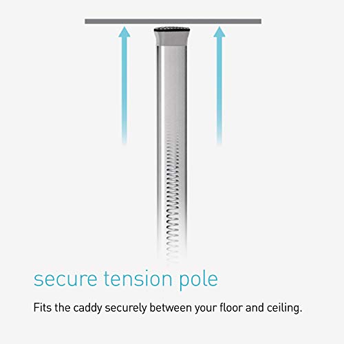 simplehuman 8' Tension Pole Shower Caddy, Stainless Steel and Anodized Aluminum