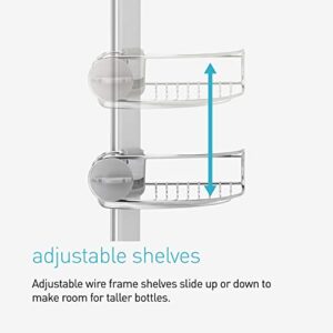 simplehuman 8' Tension Pole Shower Caddy, Stainless Steel and Anodized Aluminum