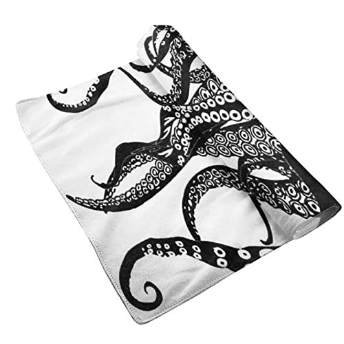 fenrris65 Soft Hand Towels, Vintage Octopus Tentacles Highly Absorbent Quick-Dry Towels Multipurpose for Bathroom, Hotel(12