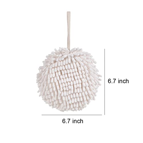 6pcs Chenille Hand Towels Soft Absorbent Microfiber Hand Drying Towels Ball Hanging Cleaning Towels Fast Drying Cloths for Kitchen Bathroom