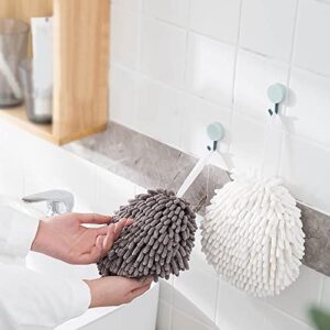 6pcs Chenille Hand Towels Soft Absorbent Microfiber Hand Drying Towels Ball Hanging Cleaning Towels Fast Drying Cloths for Kitchen Bathroom