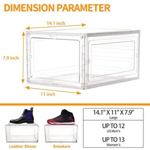 GTMOON Clear Plastic Stackable, 3 Pack Shoe Boxes, Shoe Organizer Box for Closet, Stackable Sneaker Containers Case, Excellent Alternative to Shoe Racks, White10