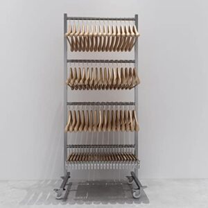 clothing hanger storage system, stainless steel hanger storage rack holder with hanger bars, retail store hanger organizer stacker, hanger rack stand for dress hangers /skirt hangers/pant hangers