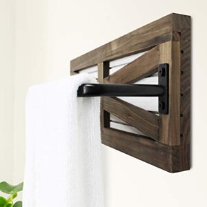 2PCS Rustic Towel Racks for Bathroom Wall Mounted, Towel Holder for Bathroom Towel Storage,Bathroom Towel Rack,Farmhouse Bathroom Decor for Towels, Robes, Clothing,Blanket Rack (Brown)