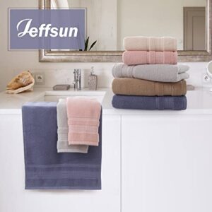 JEFFSUN Multi-Color Hand Bath Towels - 100% Combed Cotton, Ultra Soft and Highly Absorbent Bathroom Hand Towels 14 x 29 Inches(6-Pack)