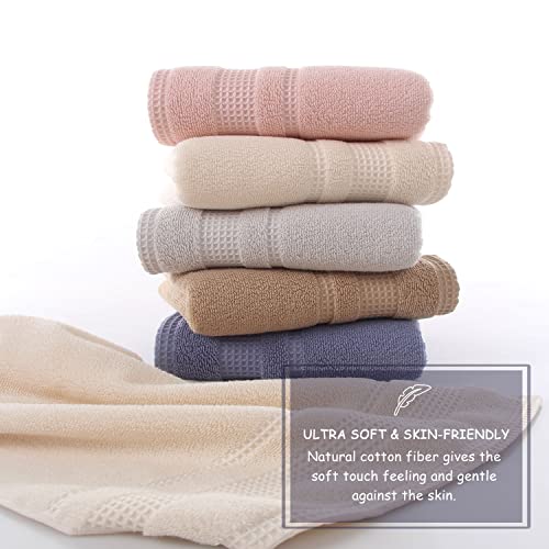 JEFFSUN Multi-Color Hand Bath Towels - 100% Combed Cotton, Ultra Soft and Highly Absorbent Bathroom Hand Towels 14 x 29 Inches(6-Pack)