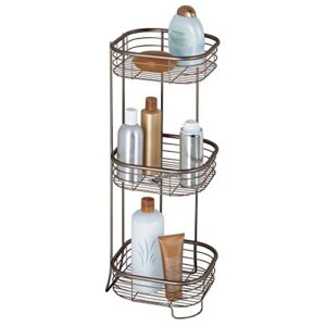 idesign standing shower caddy organizer, the forma collection – 9.5" x 9.5" x 26.25", bronze