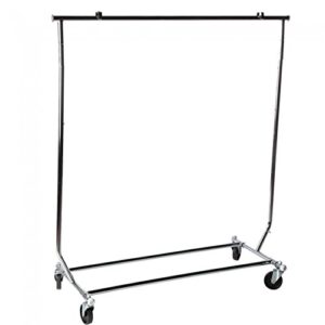 nahanco rcs-1 collapsible metal rolling garment rack, commercial grade, chrome (1 rack)