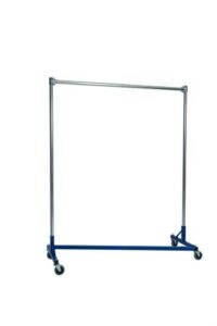 quality fabricators heavy duty garment z-rack : single rail - 5' base x 6' up.