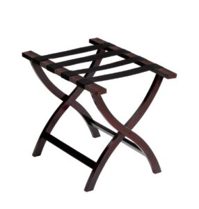 wholesale hotel products premium contoured leg wooden luggage racks (mahogany finish)