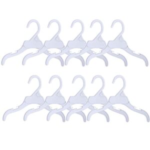 10pcs plastic pet clothes hanger,non-slip solid apparel hangers plastic clothing rack for dog product accessories(l,white)