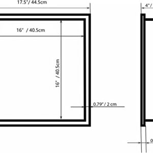 GoodHomeDeco17.5“ X 17.5” (Inner size 16X16") Stainless Steel Shower Niche Modern and Elegant Design, Easy to Install, Perfect for Shampoo and Soap Storage (16 inches, Black)