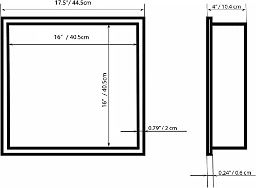 GoodHomeDeco17.5“ X 17.5” (Inner size 16X16") Stainless Steel Shower Niche Modern and Elegant Design, Easy to Install, Perfect for Shampoo and Soap Storage (16 inches, Black)