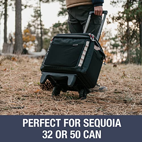 CleverMade Sequoia Wheeled Rolling Trolley for Coolers; Rugged, Outdoor, All Terrain Wheels for Transporting and Hauling Up to 100 lbs. of Gear, Black