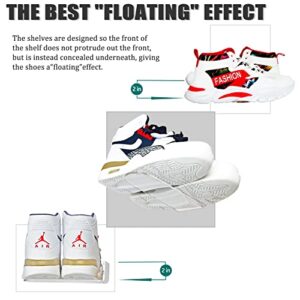 AOHMPT Clear Floating Shoe Display for Wall Mount-Floating Shoe Shelves to Showcase Sneaker Collection, Shoe Wall Shelf, Shoe Shelf for Wall, Sneaker Shelf with Shrink Wrap Bags (6 pack+)