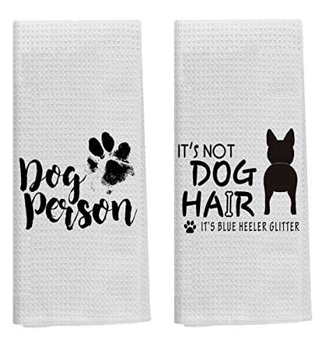 It’s Not Dog Hair It’s Blue Heeler Glitter Kitchen Towels Bath Towels,16 x 24 Inch Set of 2 Soft and Absorbent Funny Dog Hand Towels Tea Towels Dish Towels Sets,Dog Lovers Dog Mom Girls Women Gifts