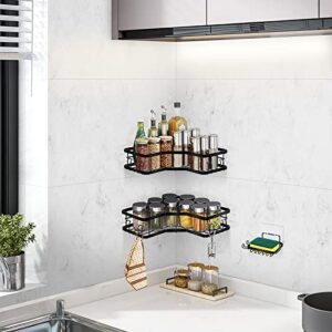 Amtiw 3 Pack Shower Storage Rack, Corner Shower Caddy with Soap Rack, No Drilling Traceless Adhesive Shower Box for Bathroom, Toilet, Kitchen, Bedroom