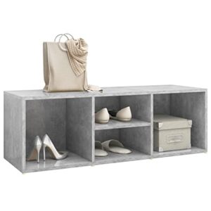 CUMYZO Shoe Storage Bench Concrete Gray 41.3"x13.8"x13.8" Engineered Wood 16.45kg/36.19ib Shoe Racks & Organizers