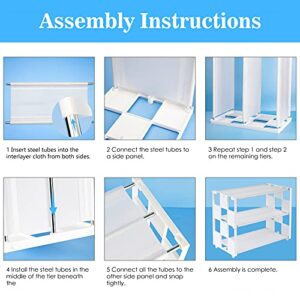 NiHome 3-Tier Stackable Shoe Rack Organizer - Adjustable, Lightweight and Expandable for Small Spaces, Holds 6 Pairs, Ideal for Closet, Hallway, Entryway, Bedroom (White)