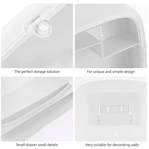 DOITOOL Wall- Mounted Cosmetic Storage Box Punch- Free Waterproof Makeup Organizer Cabinet Rack Medicine Holder Shelf for Home Bathroom Kitchen White