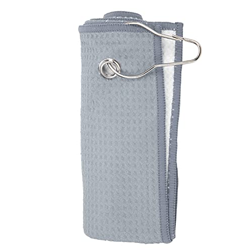 01 02 015 Soft Towel, Slender Soft Practical Cleaning Club Towel with Hook for Wipe Your Hands and Sweat for Women for Wipe Clubs for Men(Grey)