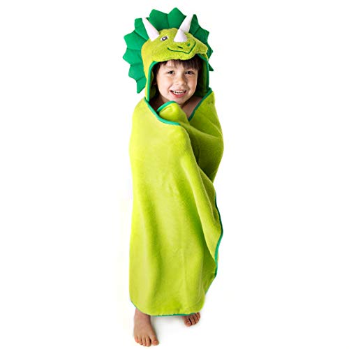 Little Tinkers World Premium Hooded Towel for Kids | Dinosaur Design | Ultra Soft and Extra Large | 100% Cotton Bath Towel with Hood for Girls & Boys