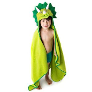 Little Tinkers World Premium Hooded Towel for Kids | Dinosaur Design | Ultra Soft and Extra Large | 100% Cotton Bath Towel with Hood for Girls & Boys