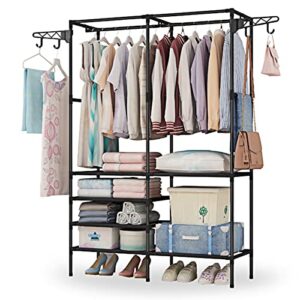 imountek garment racks,clothes rack garment shelf clothing shelf metal garment rack shoe clothing organizer shelves freestanding clothes wardrobe clothing racks for hanging clothes 6 tier for bedroom