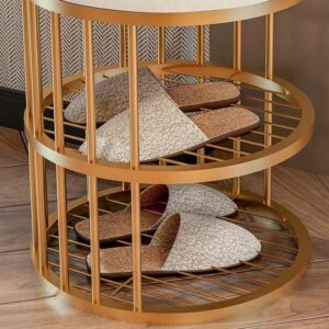 HMGGDD Change Shoes Stool Chair Sofa Round Stool with Metal Shoe Rack Shoe Organizer Shoe-Shelf Furniture Home