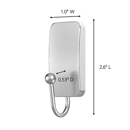 Command BATH33-SN-ES Bath Hooks, 0, Satin Nickel