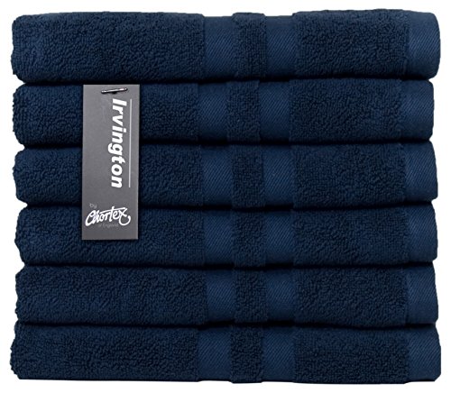 Chortex Luxury Turkish Cotton Hand Towel (6 Pack), Pack of 6, Navy