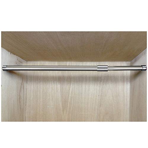 SEWACC Adjustable Closet Rod for Hanging Clothes Stainless Steel Closet Pole Closet Bar Closet Hanger Organizer Garment Storage Bar Rack 37-76 cm