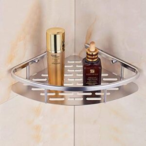 DOITOOL Wall Hanging Decor Shower Corner Caddy Bathroom Wall Mount Triangle Basket Shelf Bathroom Storage Organizer Holder Tray for Cosmetic Makeup Shampoo Single Layer Wall Mount Shelves