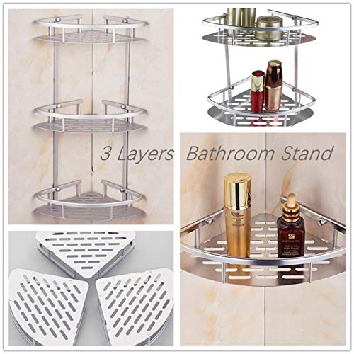 DOITOOL Wall Hanging Decor Shower Corner Caddy Bathroom Wall Mount Triangle Basket Shelf Bathroom Storage Organizer Holder Tray for Cosmetic Makeup Shampoo Single Layer Wall Mount Shelves