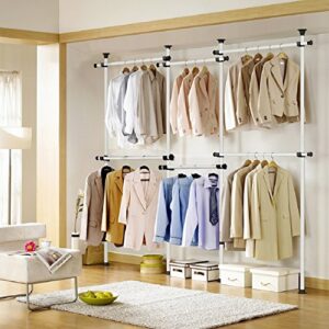 flesser garment clothes rack free combination clothes organizer storage shelf closet solution for basement,apartment, bedroom,no drilling request