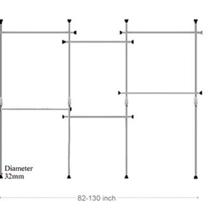 Flesser Garment Clothes Rack Free Combination Clothes Organizer Storage Shelf Closet Solution for Basement,Apartment, Bedroom,NO Drilling Request