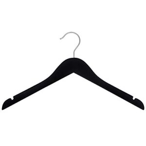 nahanco 20817 wooden top hanger, flat, 17", rubberized black coating (pack of 100)