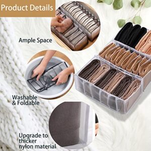 OHEMDI 3 Pcs Wardrobe Underwear and Socks Organizer and Drawer Organizer for Small Size Foldable Clothes for Women and Men