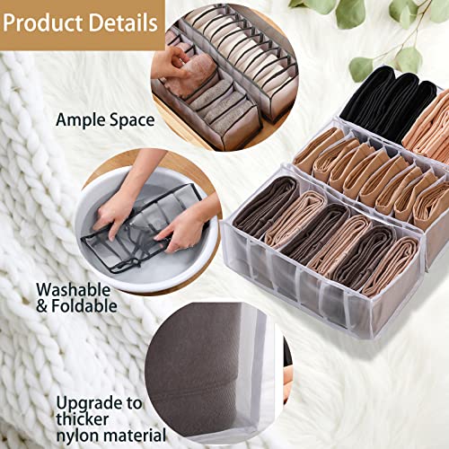 OHEMDI 3 Pcs Wardrobe Underwear and Socks Organizer and Drawer Organizer for Small Size Foldable Clothes for Women and Men