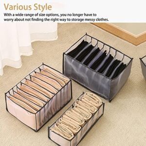 OHEMDI 3 Pcs Wardrobe Underwear and Socks Organizer and Drawer Organizer for Small Size Foldable Clothes for Women and Men