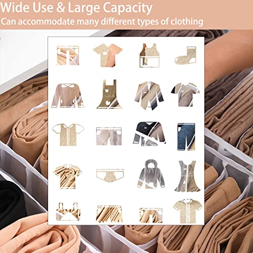 OHEMDI 3 Pcs Wardrobe Underwear and Socks Organizer and Drawer Organizer for Small Size Foldable Clothes for Women and Men