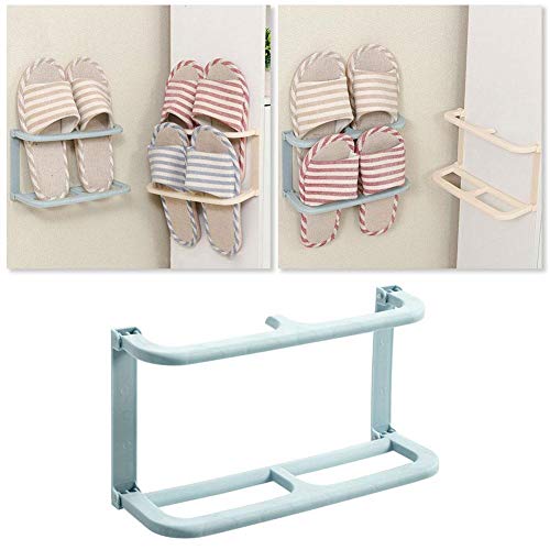 MFCHY Foldable Shoes Rack Double-Layer Slippers Rack Shoes Shelf Wall Slippers Rack Organizer Mount Storage Hanging Domestic Hold (Color : Black-JoJo's Bizarre Adventure1)