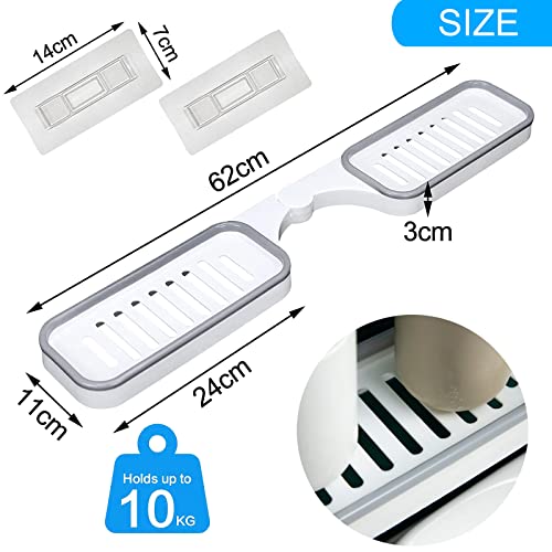 ZSSM Corner Shower Caddy 180° Rotatable Dual purpose No-Drilling Waterproof Wall Mounted Bathroom Shelf Organizer Rack Plastic, NO-Drilling Removable Bathroom ​Shower Shelf for Bathroom & Kitchen