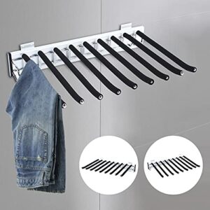 Pull Out Pants Rack Trousers Rack 9 Arms Steel Multifunctional Pull Out Pants RCK Hanger Bar Space Saving Storage Clothes Organizers for Bedroom Cloakroom Wardrobe