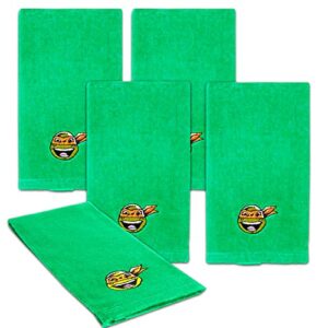 retro nick teenage mutant ninja turtles hand towel set hand towel bundle - 4 pack tmnt hand towel for kids, adults (teenage mutant teenage mutant ninja turtles towels for boys