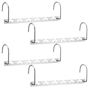 terhoo 10.5" space saving hangers stainless steel magic hangers closet wardrobe clothing hanger oragnizer heavy space saver, as seen on tv pack of 4