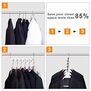 TerHoo 10.5" Space Saving Hangers Stainless Steel Magic Hangers Closet Wardrobe Clothing Hanger Oragnizer Heavy Space Saver, As Seen on TV Pack of 4