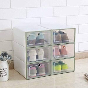 MFCHY Stackable Shoe Storage,Multifunction Unisex Transparent Shoes Storage Box with Cover 34x24x13cm